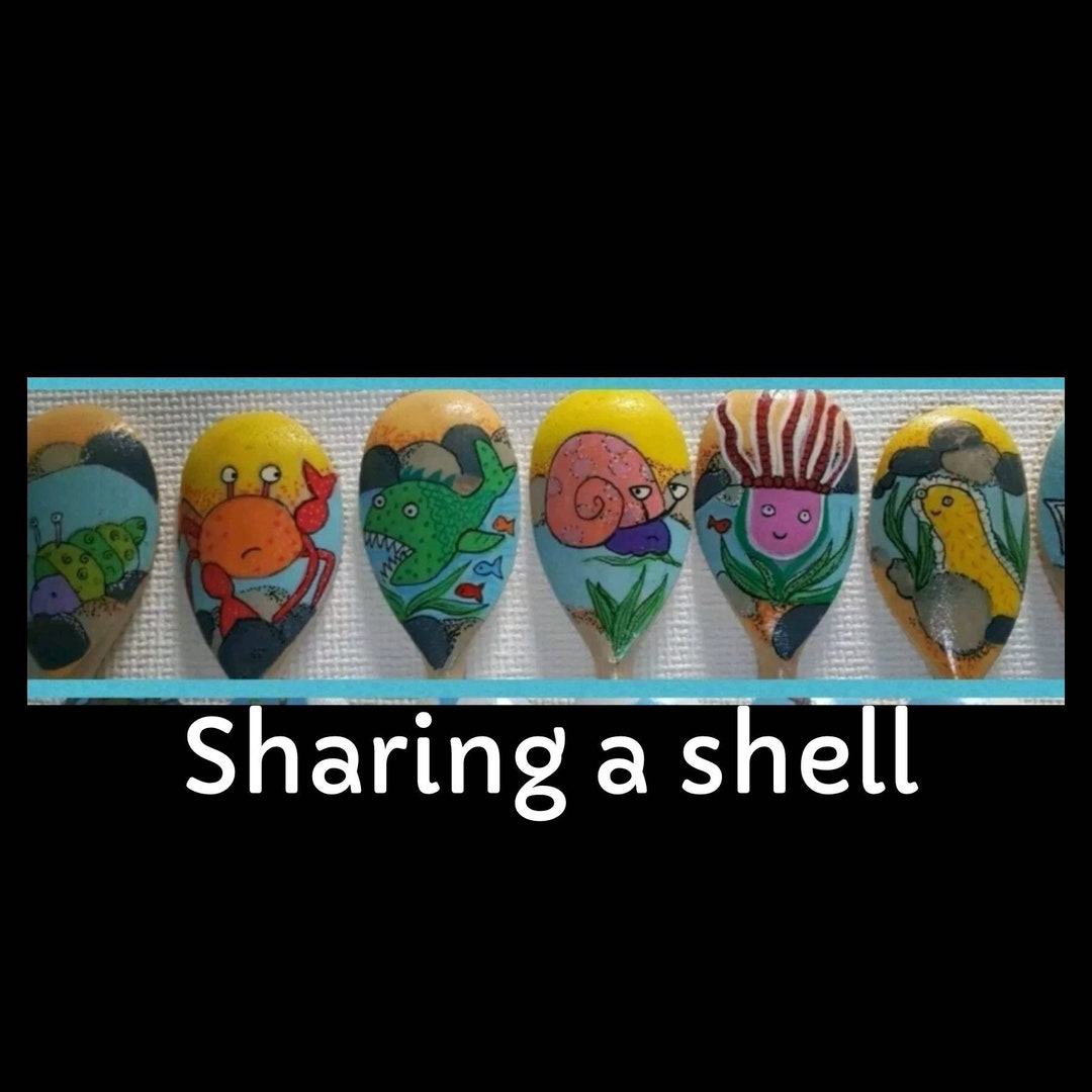 Sharing a Shell Story Spoons. Set of 7 - Etsy UK