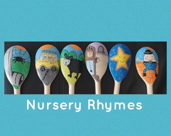 Set of 6 Nursery Rhyme Story Spoons. Choose Any 6 From 24 | Etsy UK