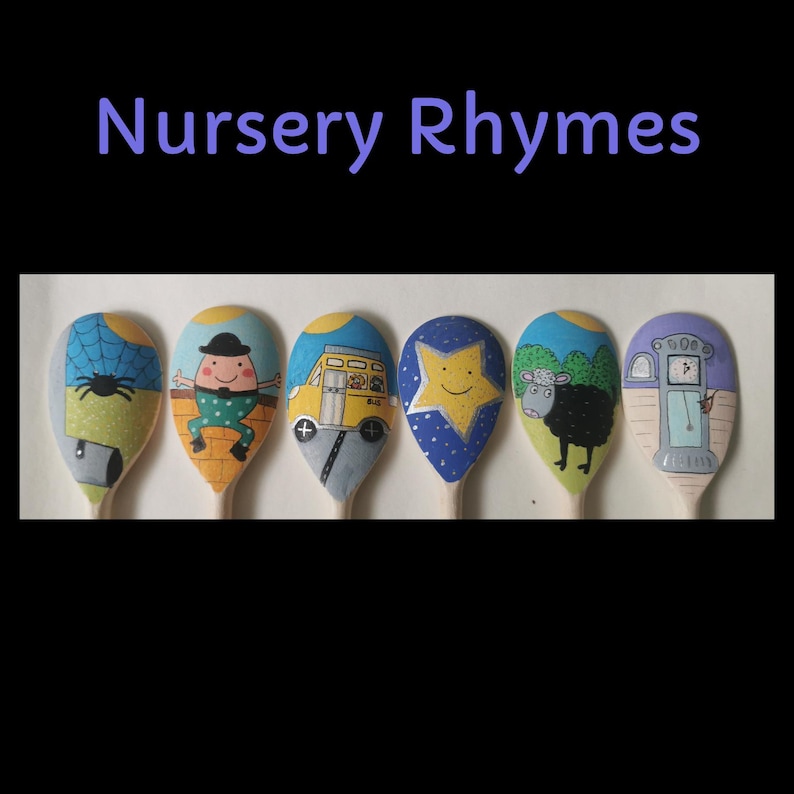 Set of 6 Nursery Rhyme Story Spoons. Choose Any 6 From 24 Designs ...