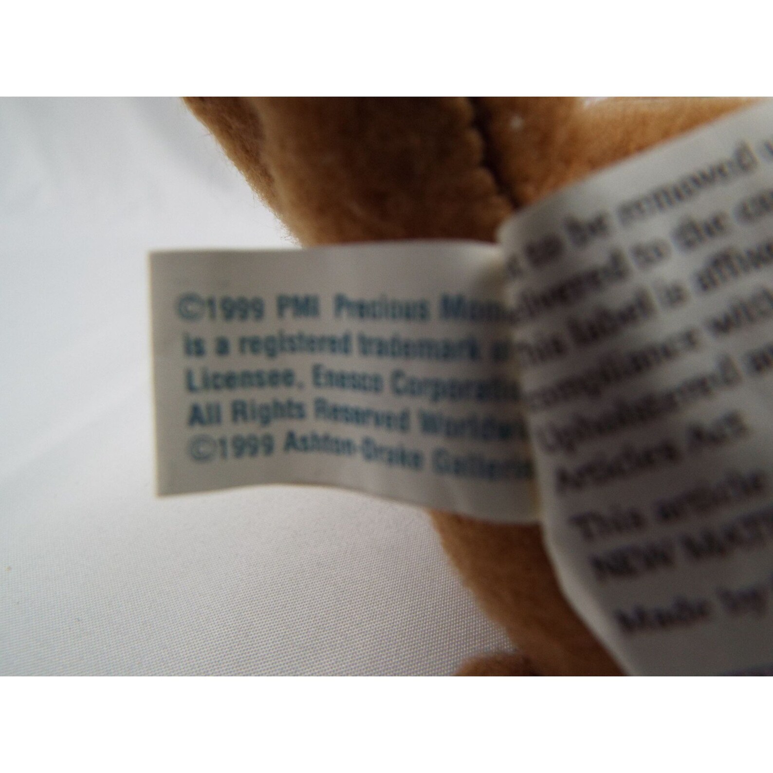 Vintage Ashton-drake 1999 Plush Teddy Bear With Ribbon & Charm 6" Tall ...