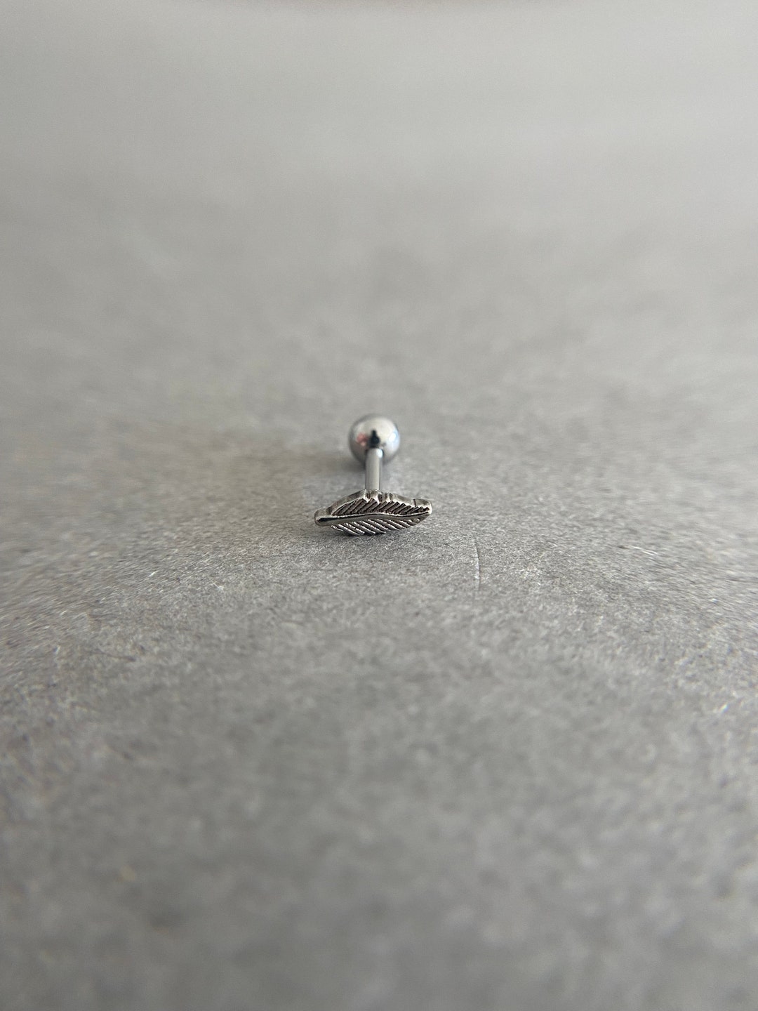 Feather Ear Piercing,cartilage Earring,helix Auricle Lobe,ear Stud ...