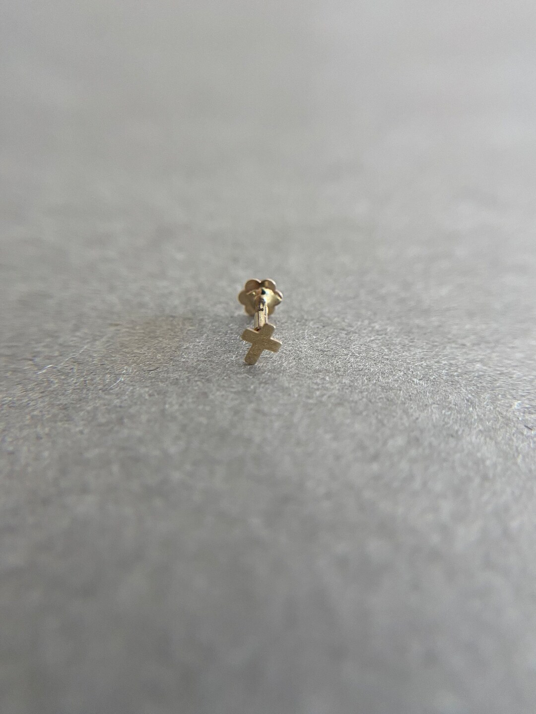 14K Solid Gold / Cross Ear Piercing,cartilage Earring,helix Auricle ...