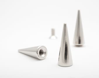 7mm Tall Silver Cone Spikes. Single Spike With Screw. Studsandspikes ...
