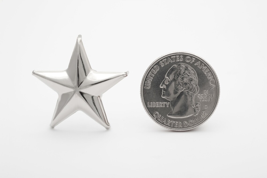 Bag of 25 Large 1 1/8" (30mm) Silver Star Studs - Etsy