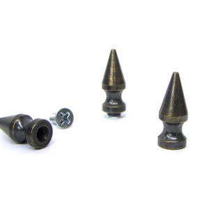 24mm Antique Brass Screwback Tree Spikes. Bag of 20. Leathercraft or ...