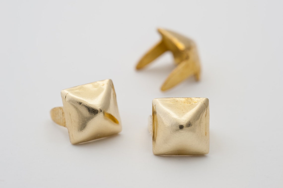 500 Tiny Pyramid Brass Metal Studs for Clothing Punk Wear Vintage and ...