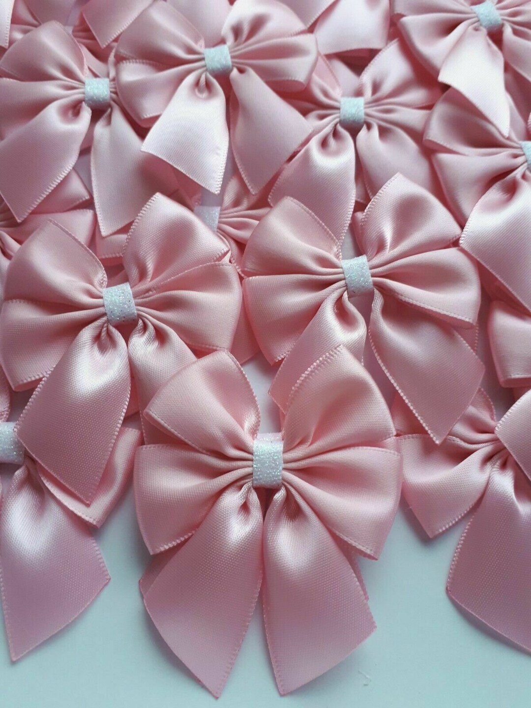 6 X Satin Ribbon Bows Baby Pink 6 Cm Bows Gift Bows Craft Sewing Bows ...
