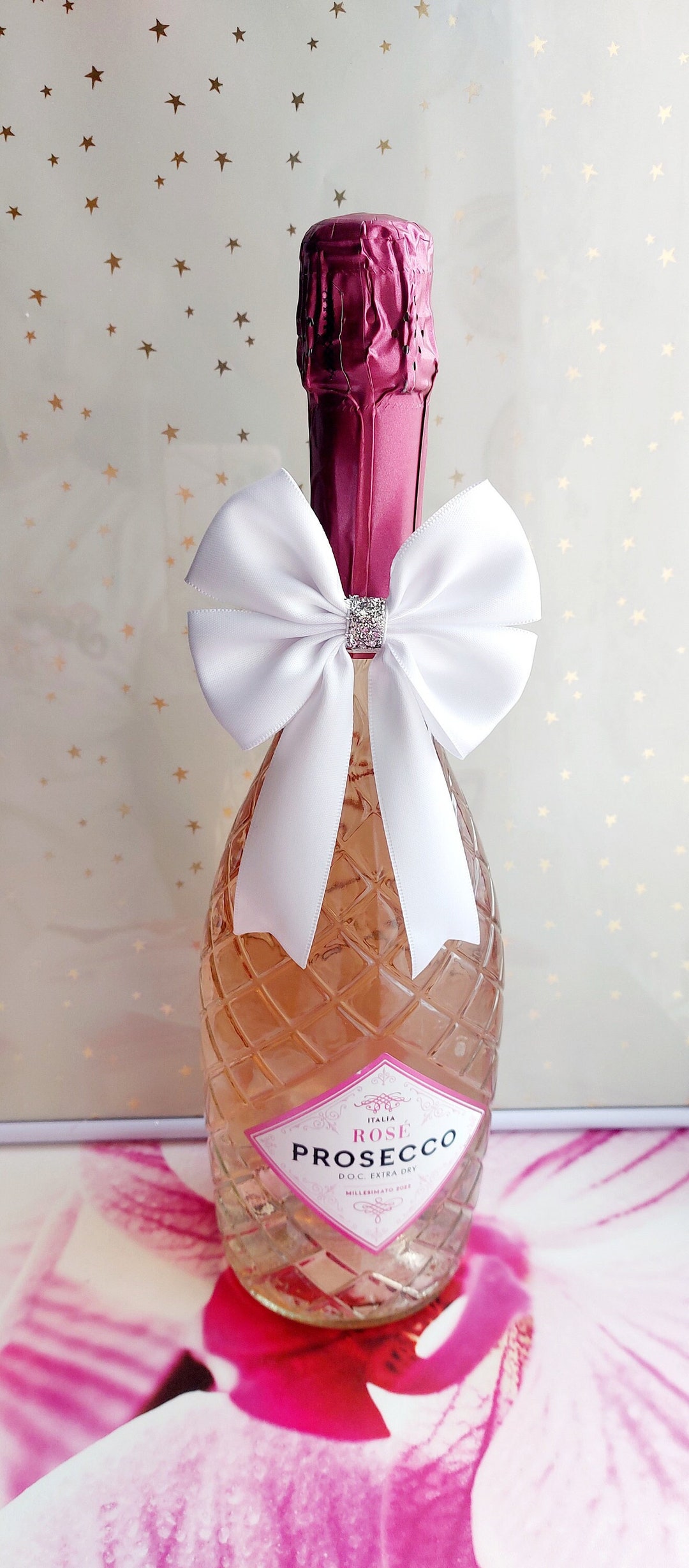 Wine Bottle Bow Wedding Favours Ribbon Decoration White Bowtie Pack of ...