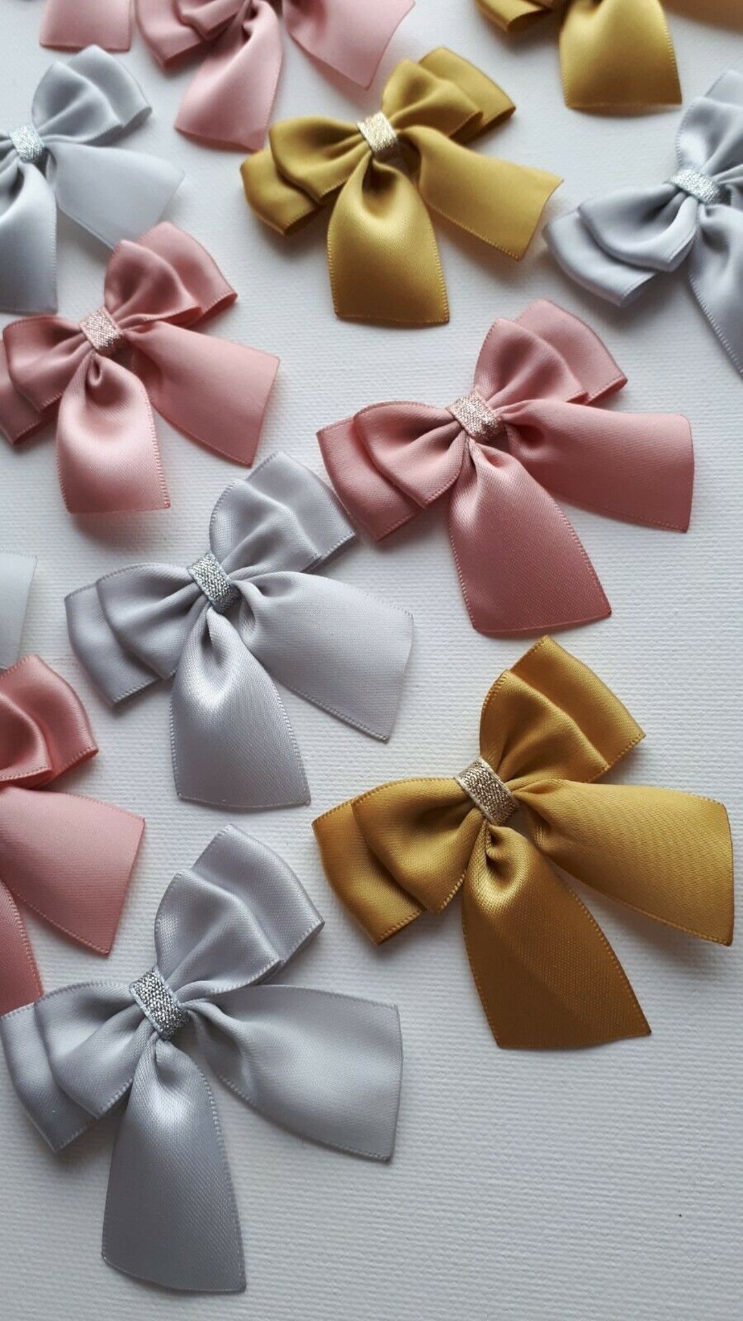 Satin Ribbon Double Bows Crafts Sewing Bows Ready Made Bows 6 X 6 Cm ...