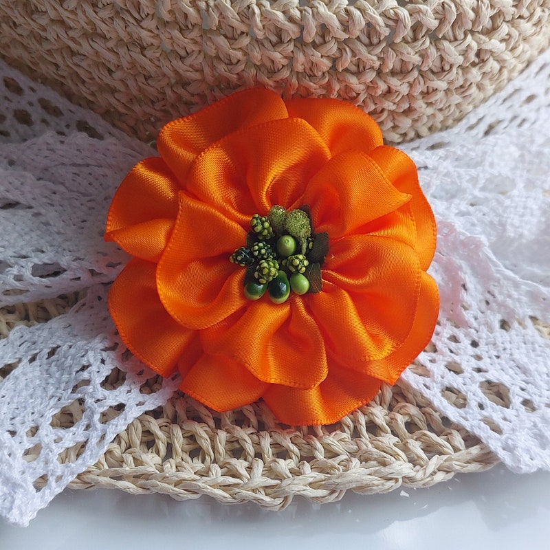 Orange Brooches - Etsy UK
