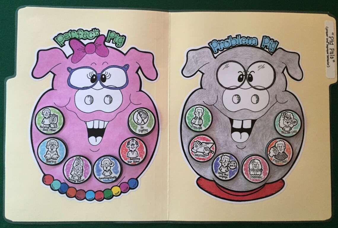 PIG PALS Behaviors: Good/Bad File Folder Game Ready to | Etsy PIG PALS Behaviors: Good/Bad File Folder Game Ready to | Etsy