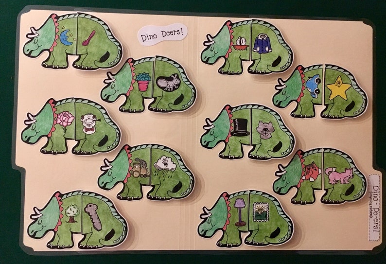 DINO DO-ERS Rhyming File Folder Game Ready to Play No | Etsy