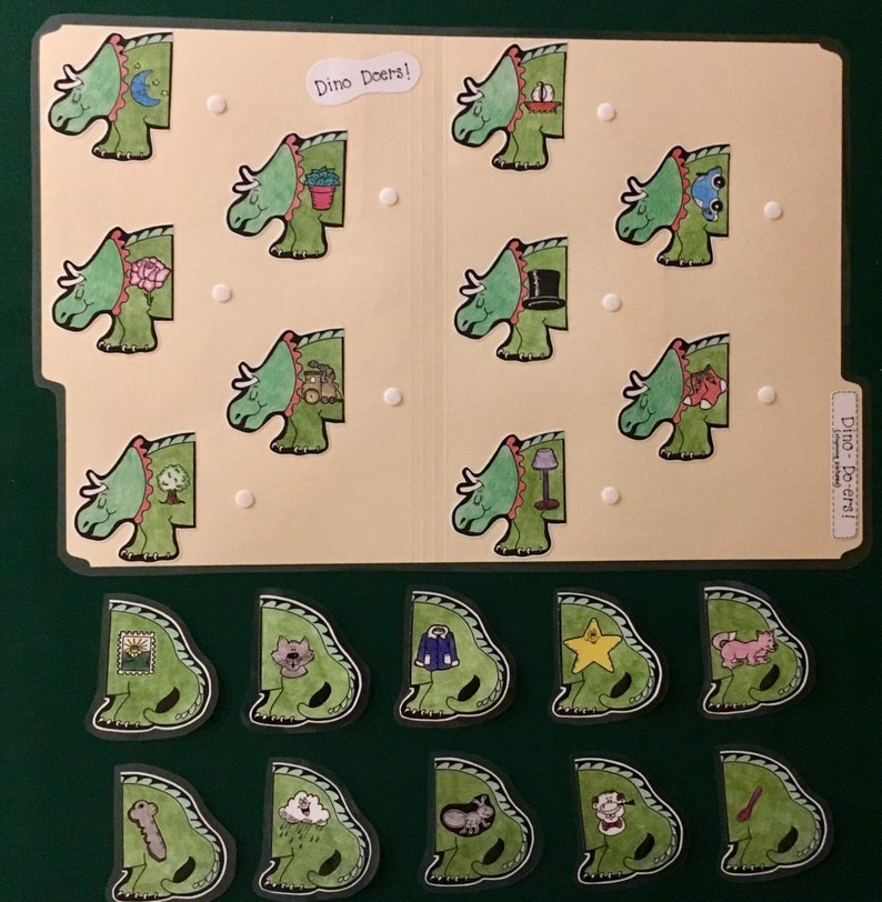 DINO DO-ERS Rhyming File Folder Game Ready to Play No | Etsy