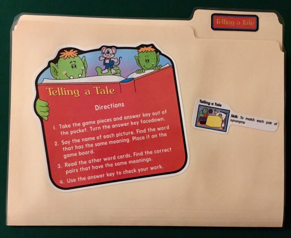 TELLING a TALE Synonyms File Folder Game Ready to play | Etsy