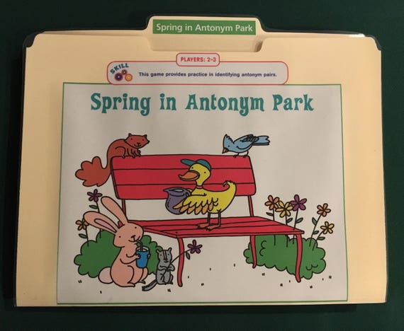 SPRING in Antonym Park Antonyms File Folder Game Ready | Etsy