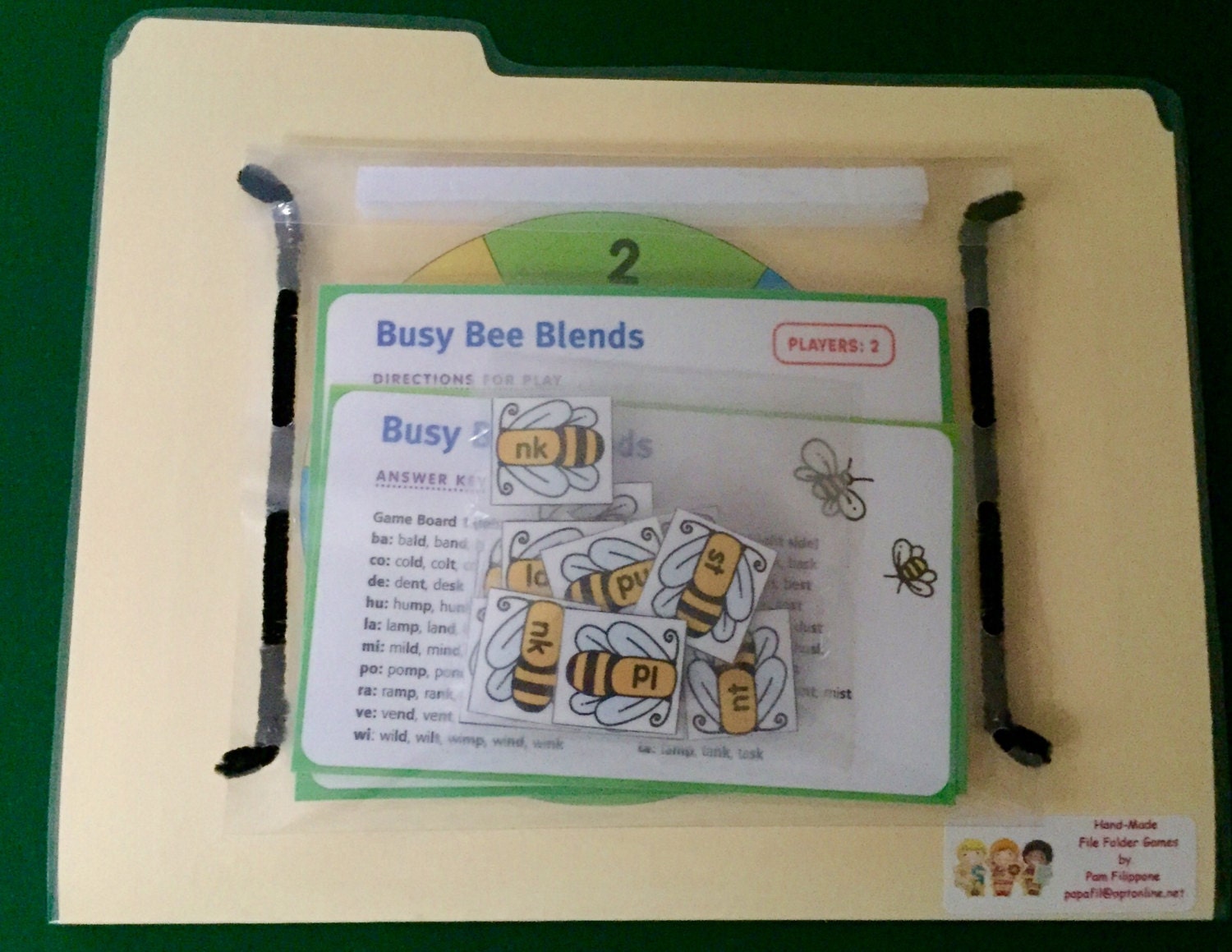 BUSY BEE BLENDS Final Consonant Blends File Folder Game | Etsy