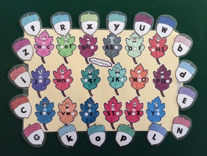 LEAF LETTERS Alphabet Alphabetical Order File Folder | Etsy
