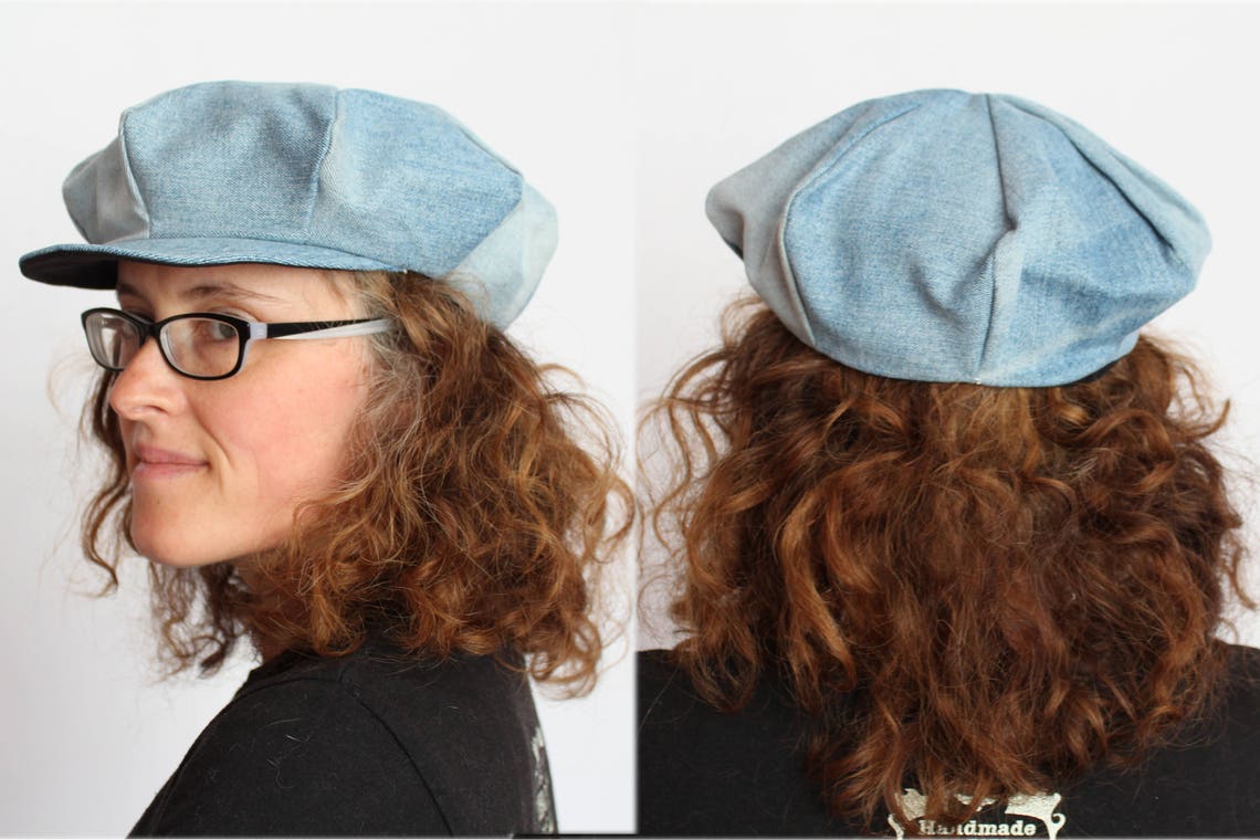 Denim Newsboy Hat, Up-cycled Poorboy Cap - Etsy UK