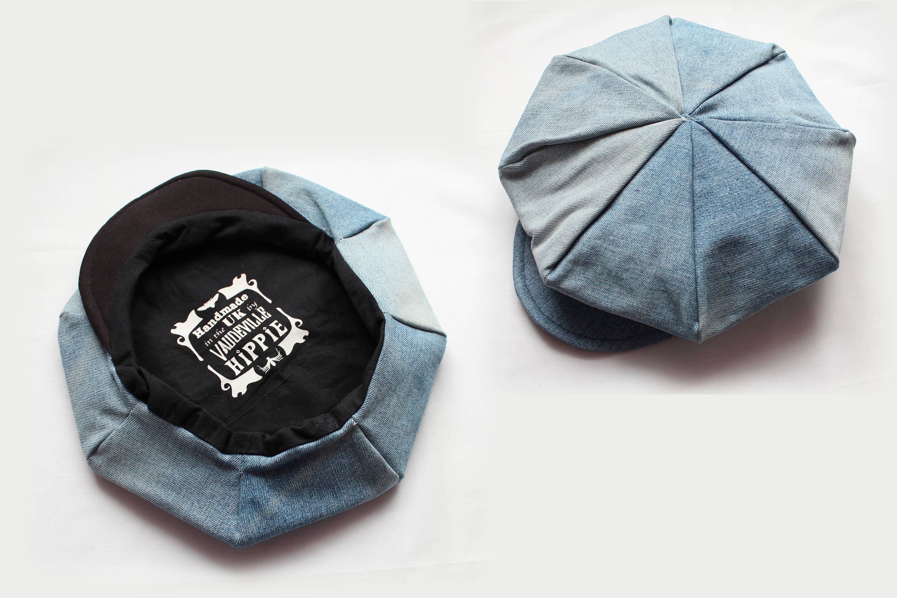 Denim Newsboy Hat Up-cycled Poorboy Cap | Etsy