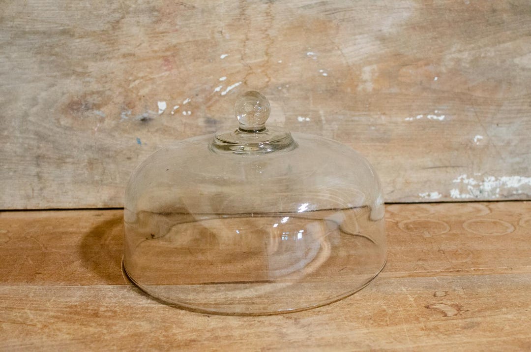 Antique Clear Glass Cloche Dome, Dessert Cover, Cake Cover, Pie Cover ...
