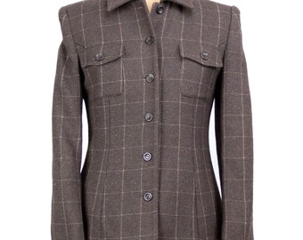 Brown tweed jacket | Etsy