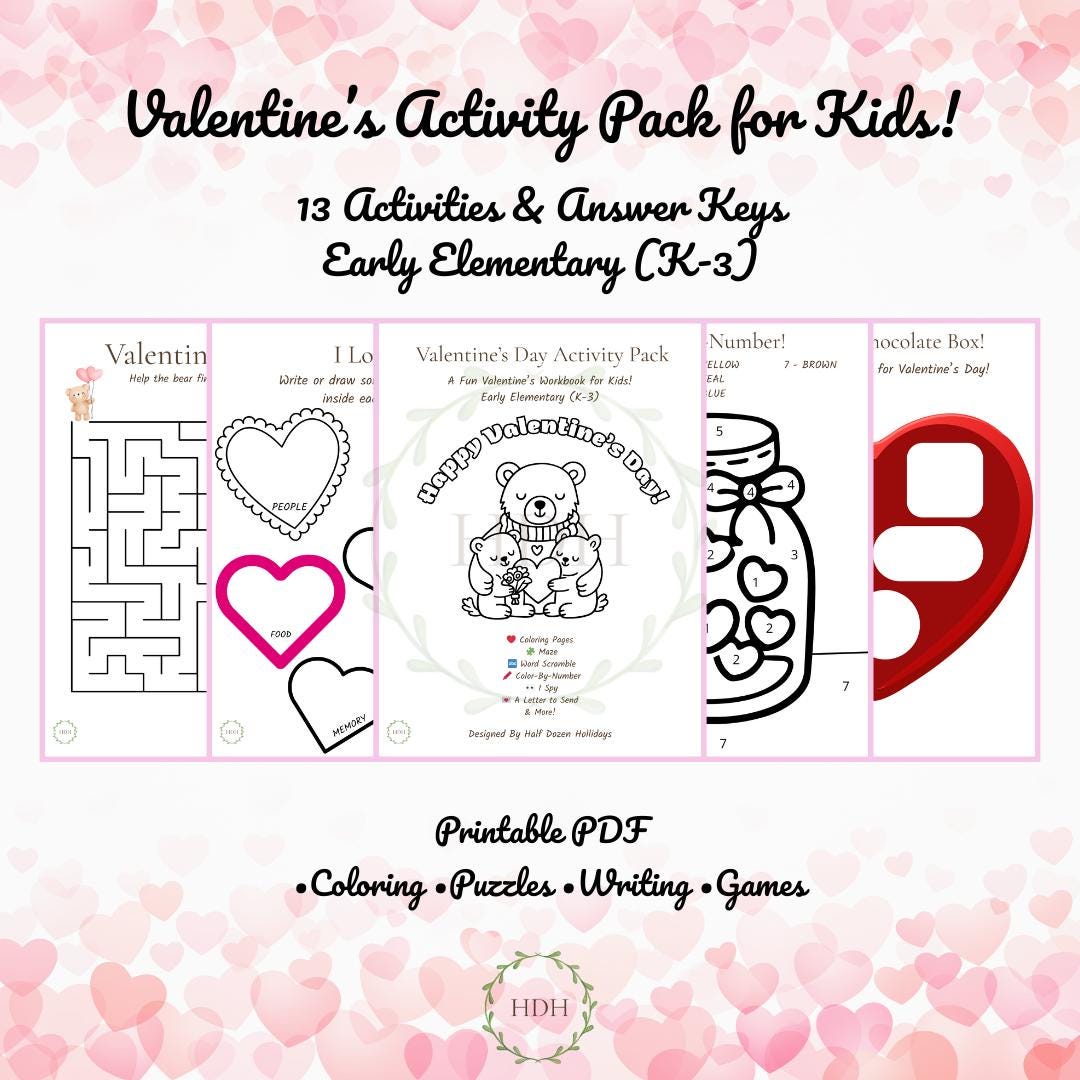 Pack d'activités pour la Saint-Valentin | Coloriage, labyrinthe et ...