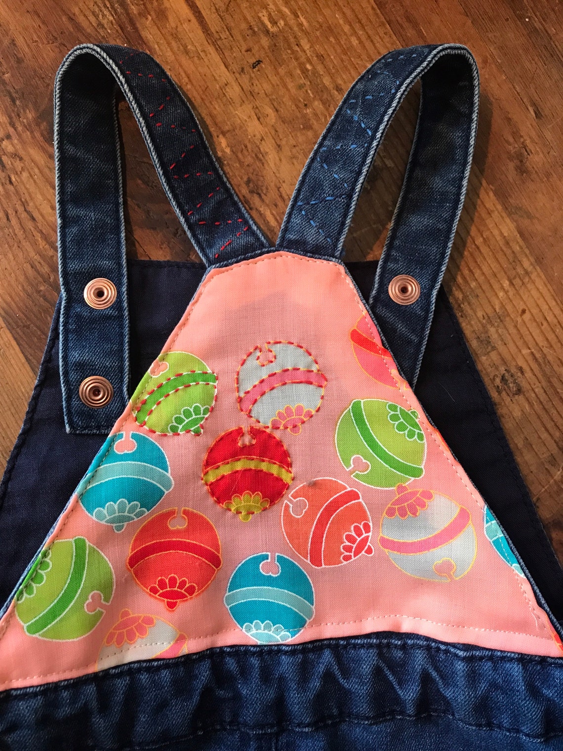 Upcycle Kids Denim Pinafore Dress With Vintage Kimono With Sashiko ...