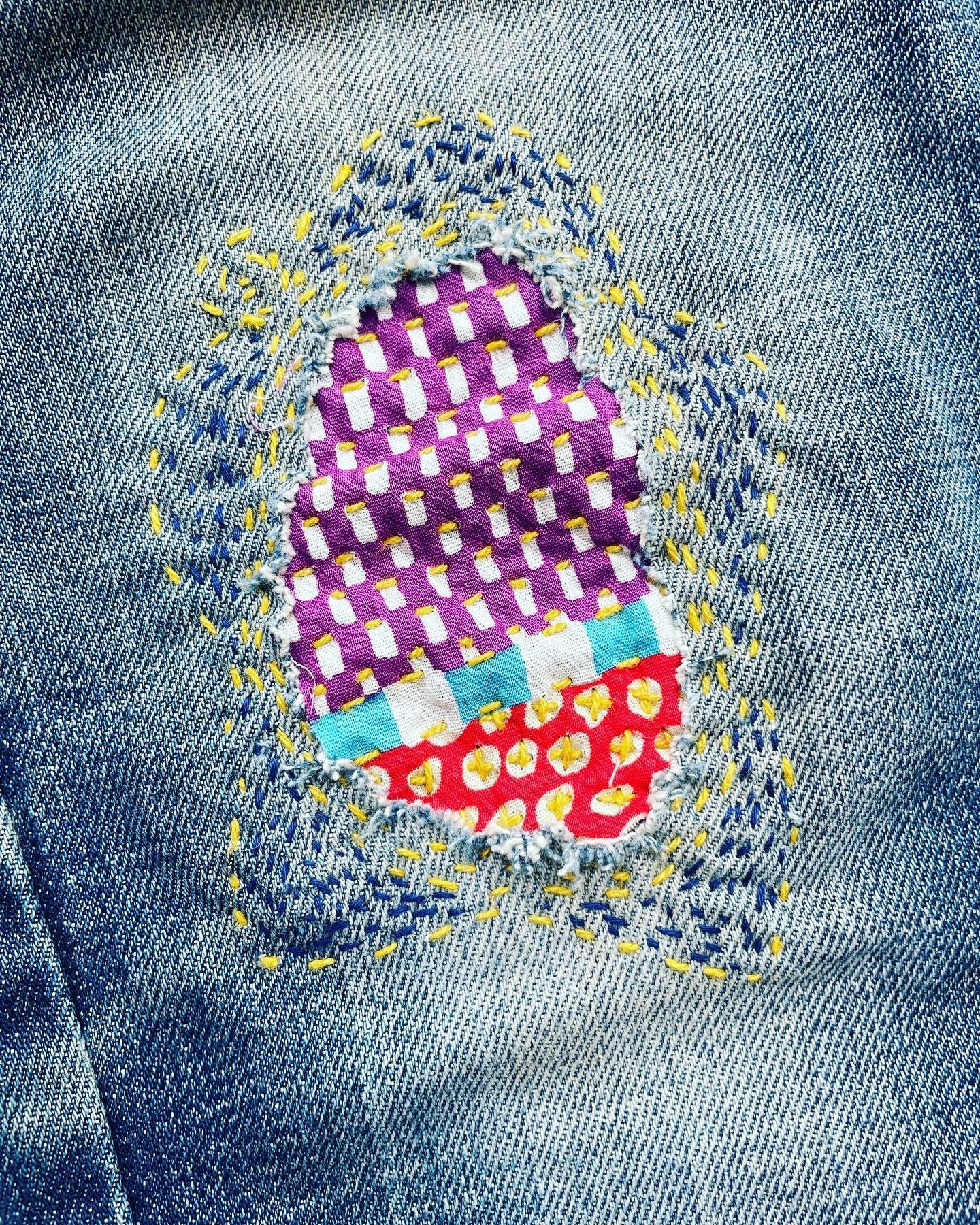Sashiko&boro Stitch and Patchwork Denim Mending Made to Order Upcycle ...