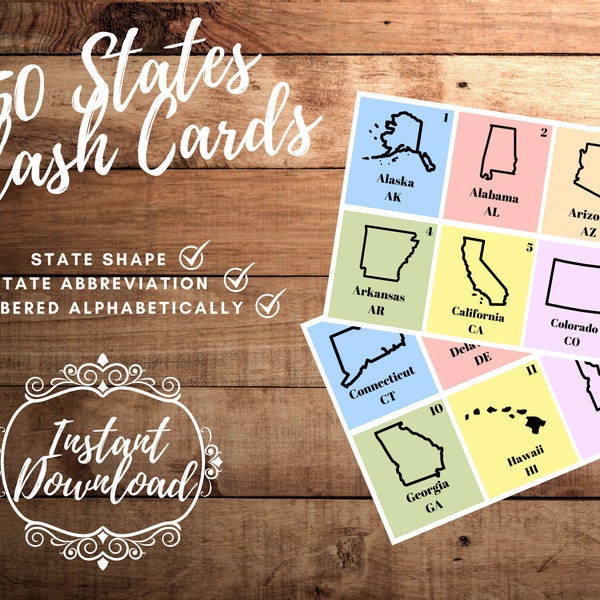 50 State Abbreviations - Etsy