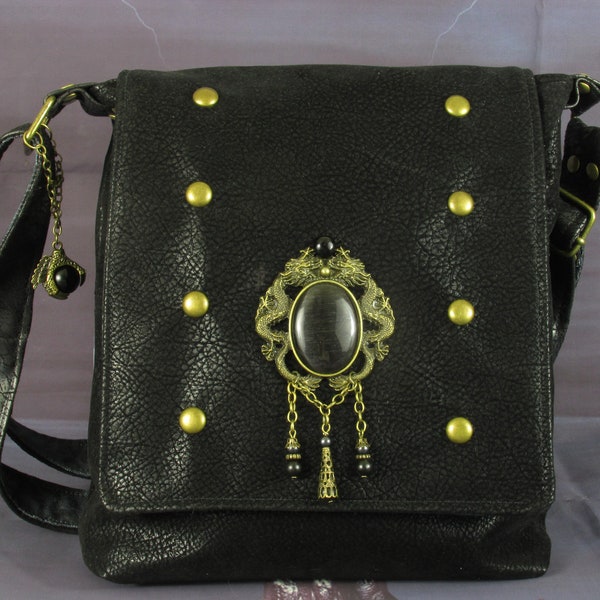 Leather Dragon Eye Bag Etsy