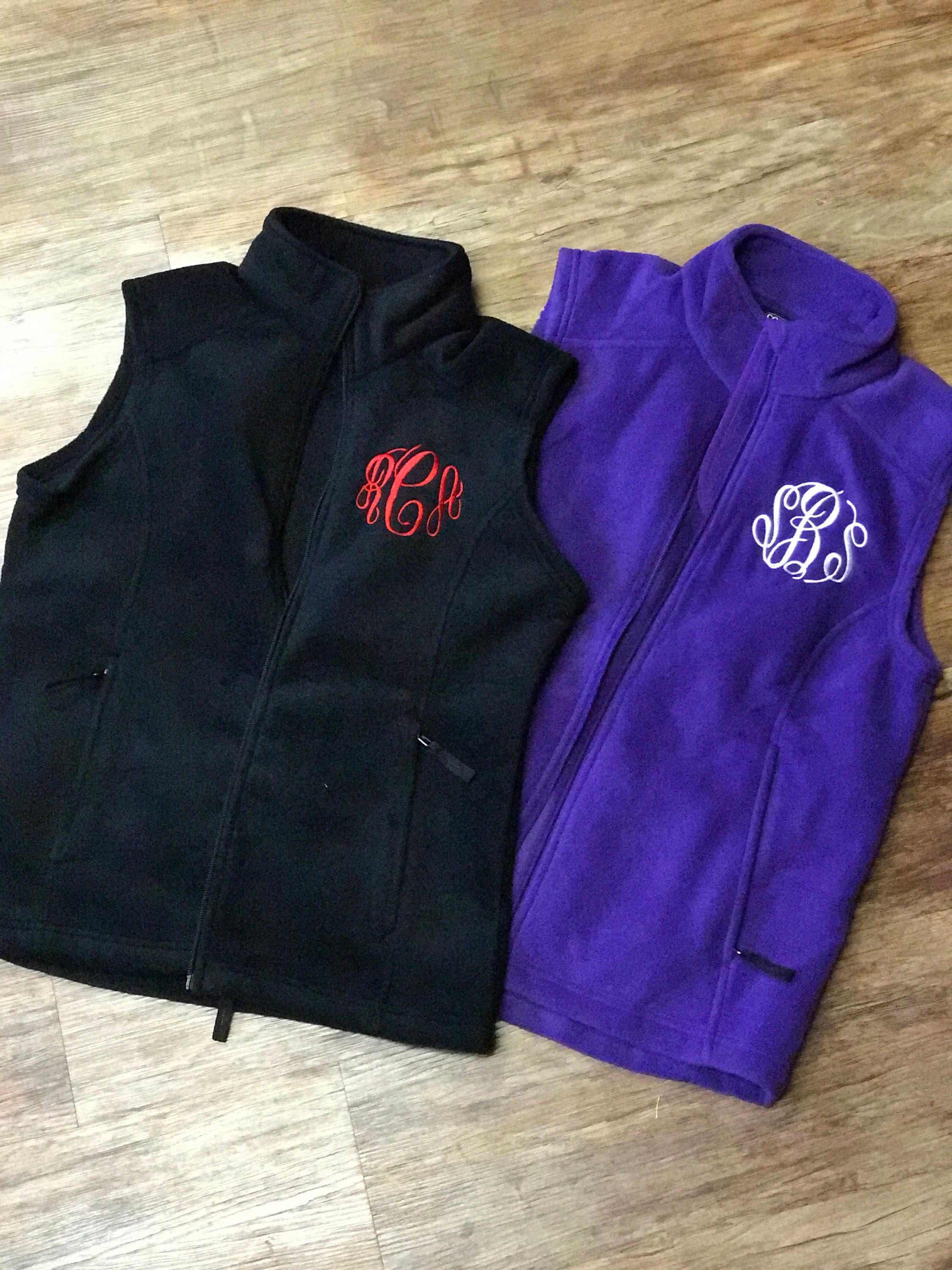 Monogram Fleece Vest - Etsy