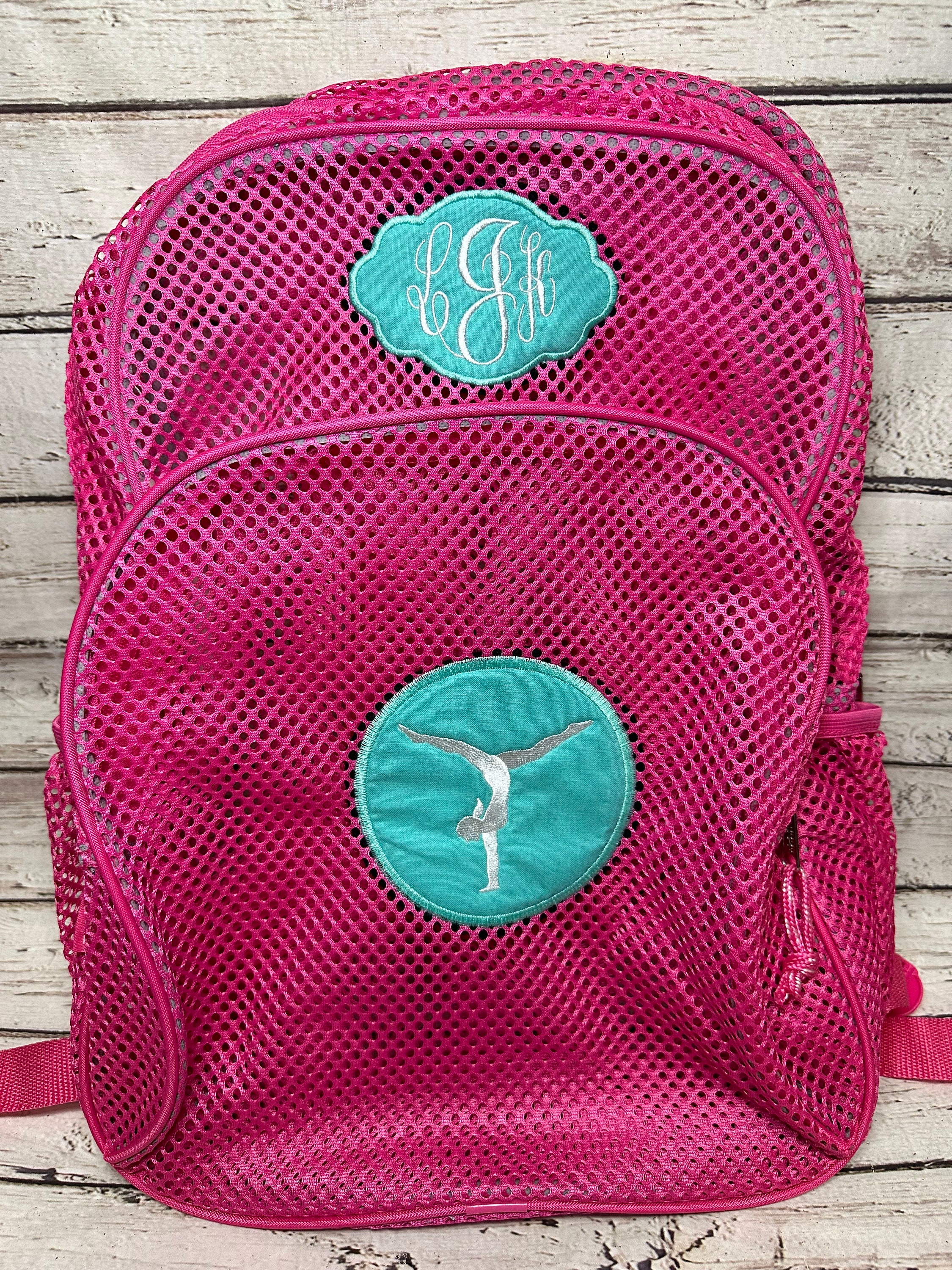 Mesh Backpack With Gymnast and Monogram - Etsy