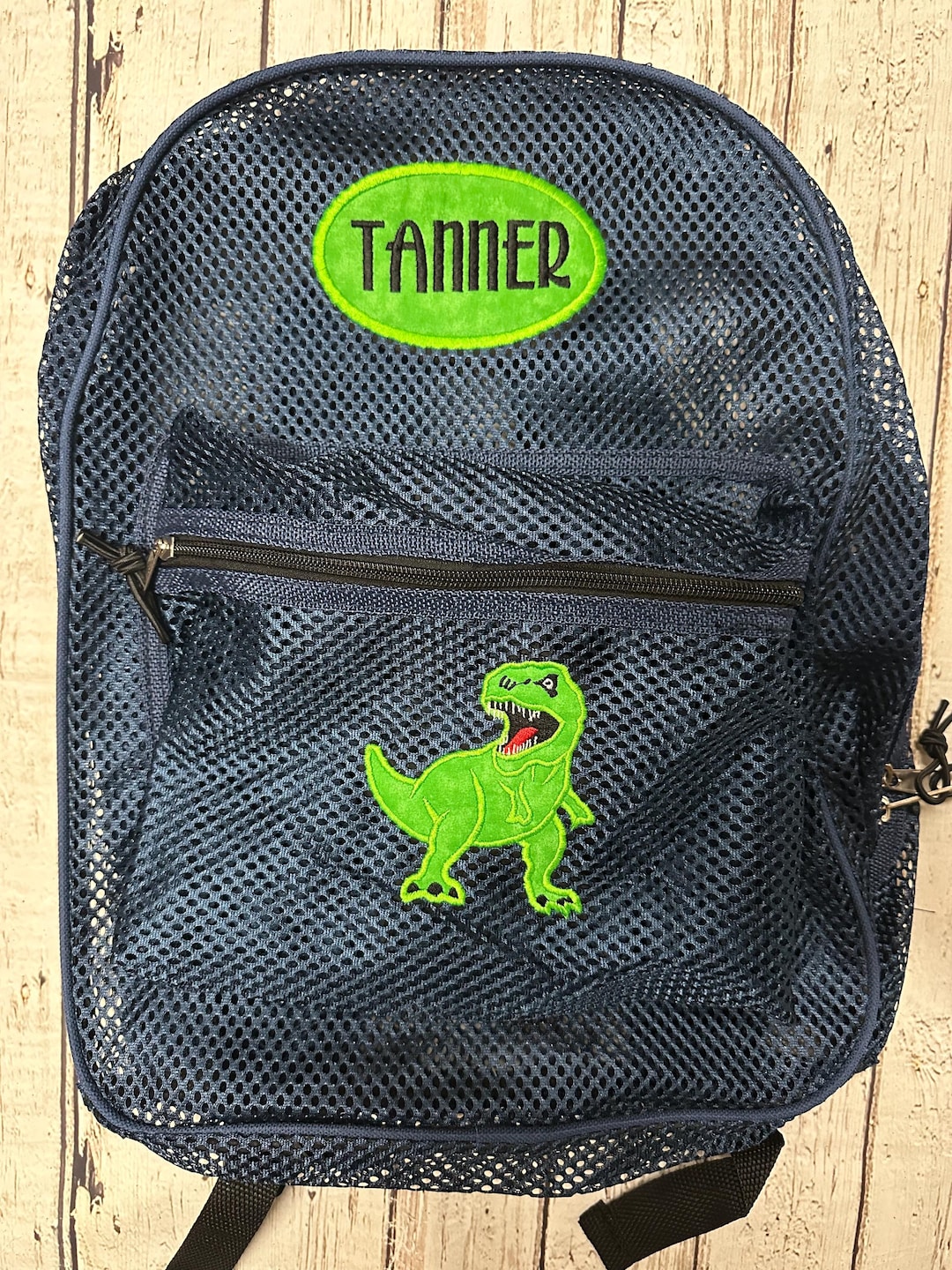 Mesh Backpack With Dinosaur Trex and Name - Etsy