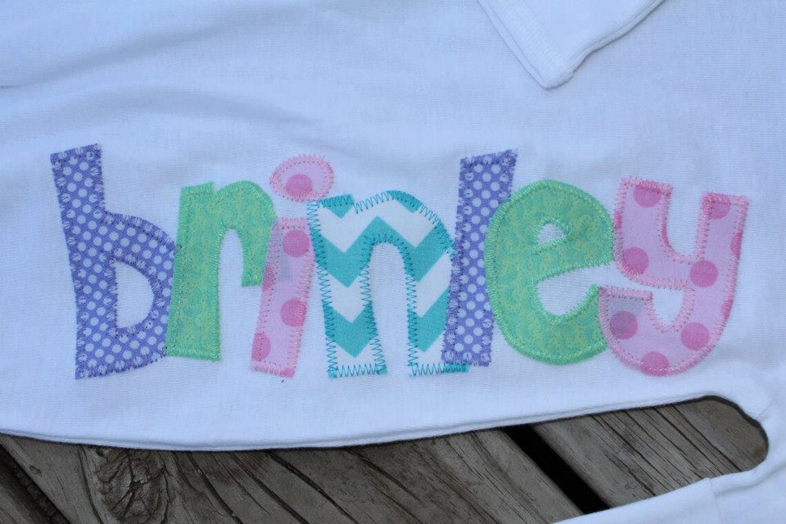 Applique Name Baby Gown and Monogram Burp Cloth - Etsy