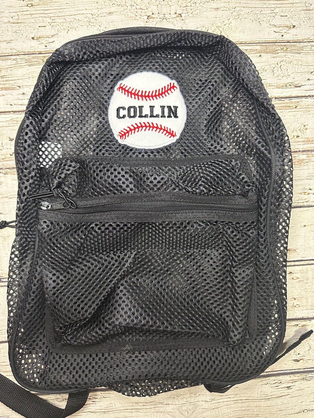 Mesh Backpack With Baseball and Name - Etsy