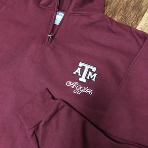 Texas A&M Aggies Quarter-zip Pullover Sweatshirt, Aggie Sweatshirt ...