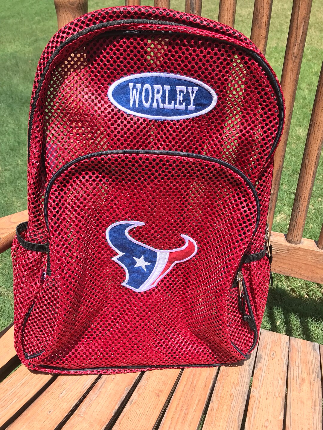 Mesh Backpack With Texans Toro and Name - Etsy