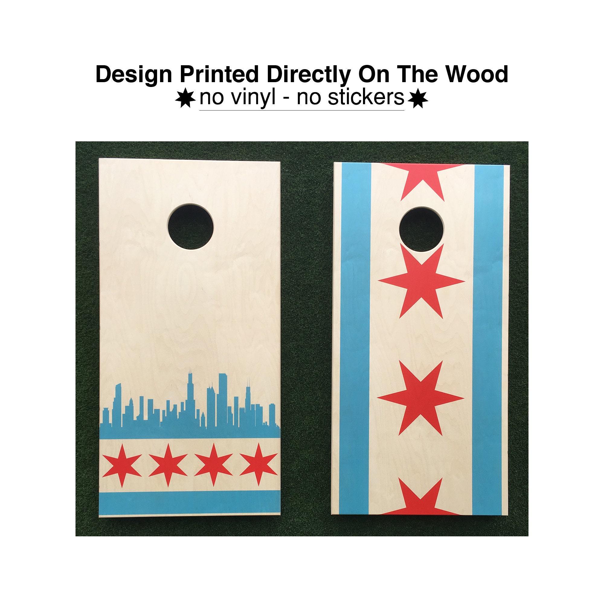 Cornhole Game-Chicago Flag and Skyline Direct Print Custom | Etsy