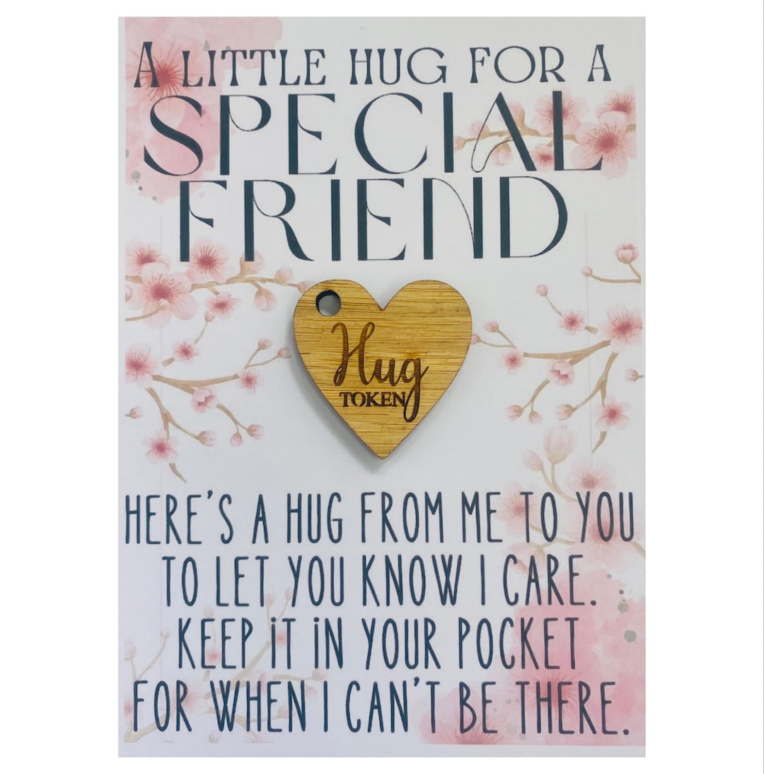 Wooden Heart Hug Token: Keepsake Gift for Special Friend - Etsy