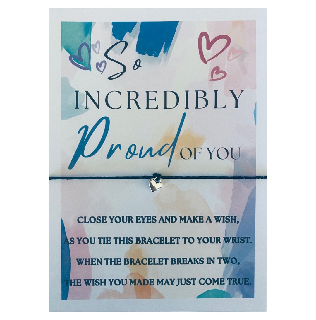 So Incredibly Proud of You Bracelet and Card. Beautiful Wish Bracelet ...