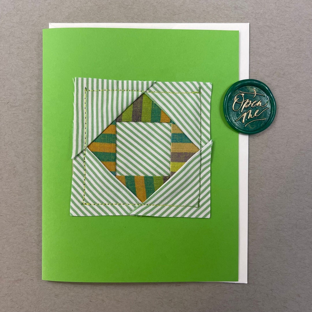 Mini Quilt Block Card, Blank Inside, Quilters Greeting Card, Gift Card ...