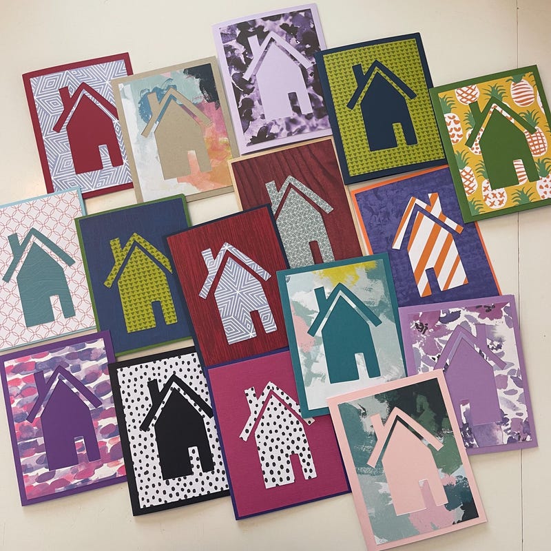 Blank Cards With House - Etsy