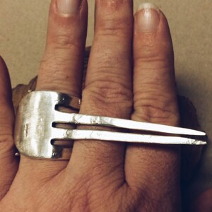 Vintage Sterling Silver Fork Ring - Etsy