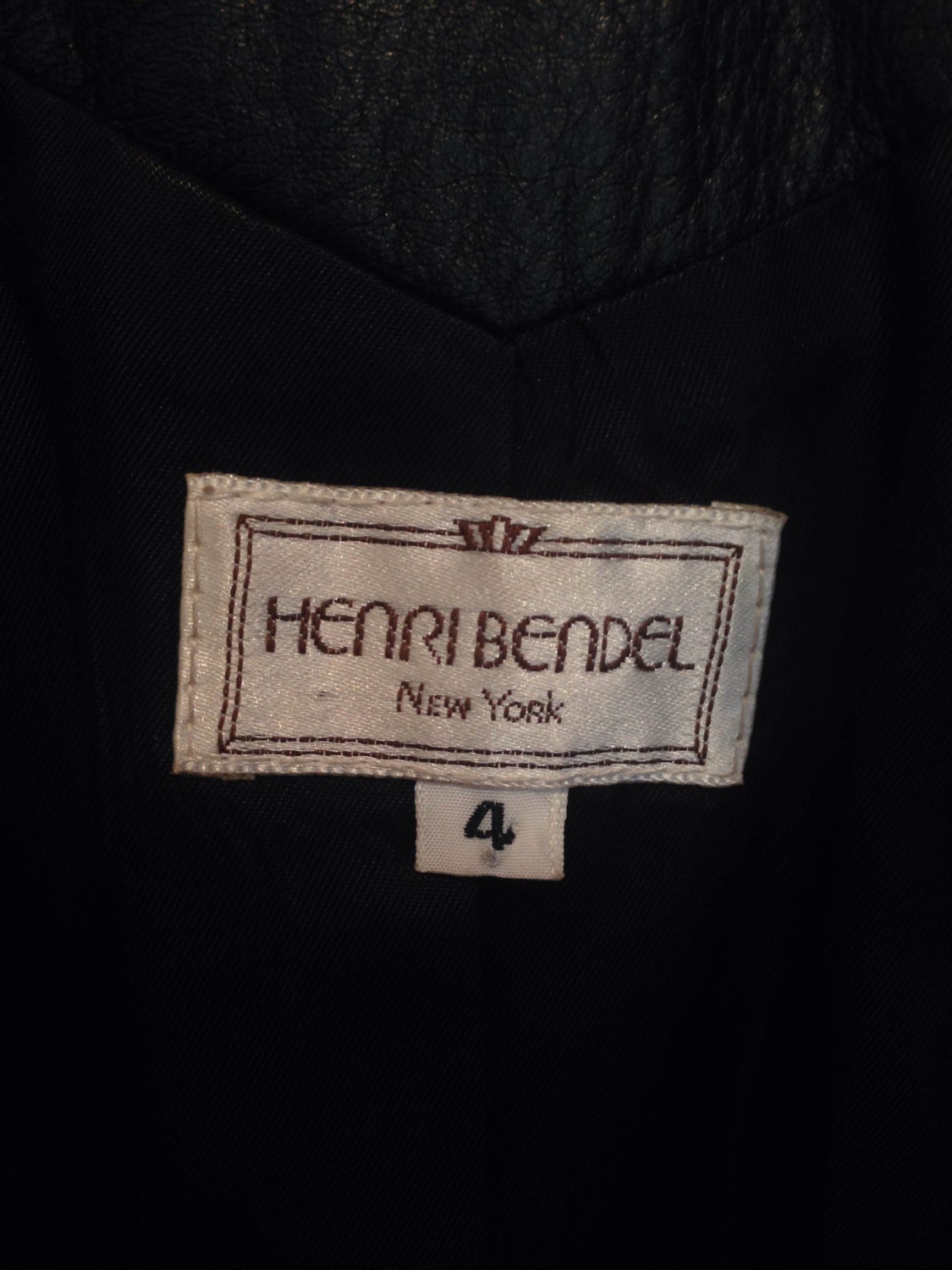 Beautiful Vintage Henri Bendel Black Leather Military Style Jacket Size ...