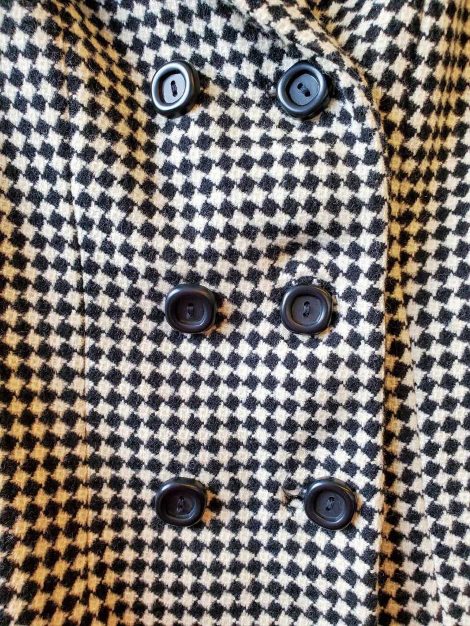 Vintage 50s Black and White Diamond Pattern Jacket Mad Men - Etsy