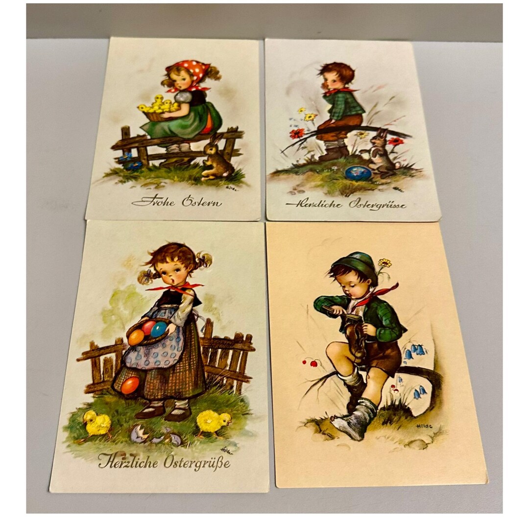 Hilde Vintage Lithograph Postcards by Kruger W. Germany Unposted Lot of ...