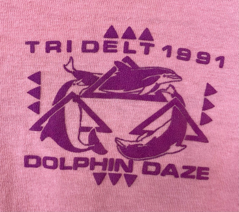 Vintage 90s Dolphin Daze T-shirt Tri Delt 1991 Souvenir Tshirt - Etsy