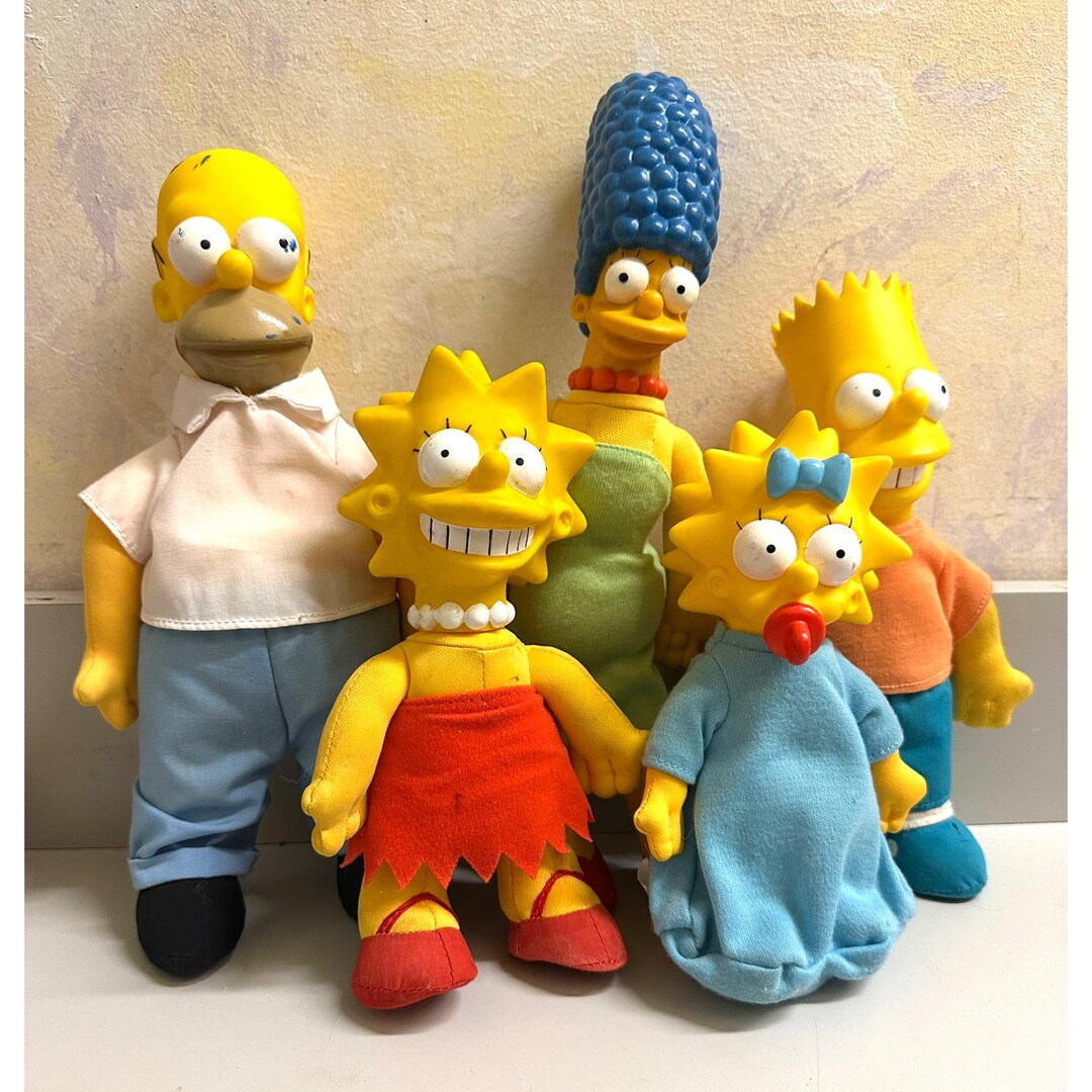 The Simpsons Family Plush Dolls Vinyl Heads, Burger King Promotion 1990 ...