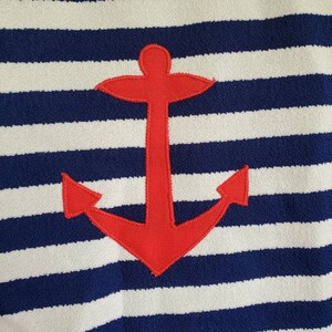 Vintage 70s Nautical Stripe Top With Red Anchor- Gilligan's Island ...
