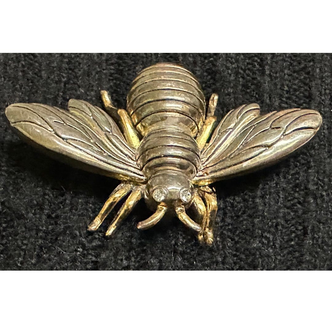 Vintage MJ Silver Tone Bumble Bee Brooch Pin Pendant Insect Jewelry - Etsy